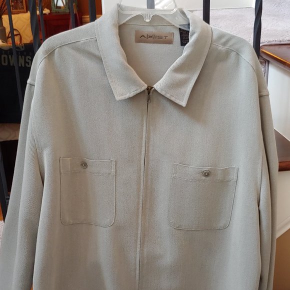 Axist | Shirts | Axist Mens Fullzip Casual Shirt Light Gray Xl | Poshmark